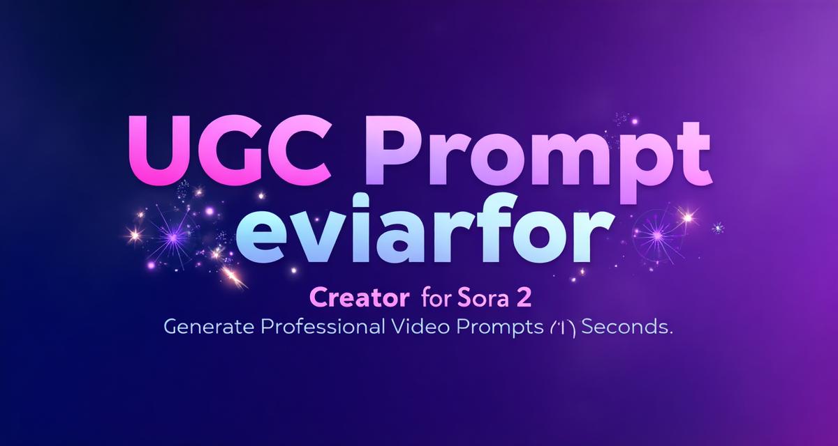 Free UGC Prompt Creator for Sora 2 | Generate Professional Video ...